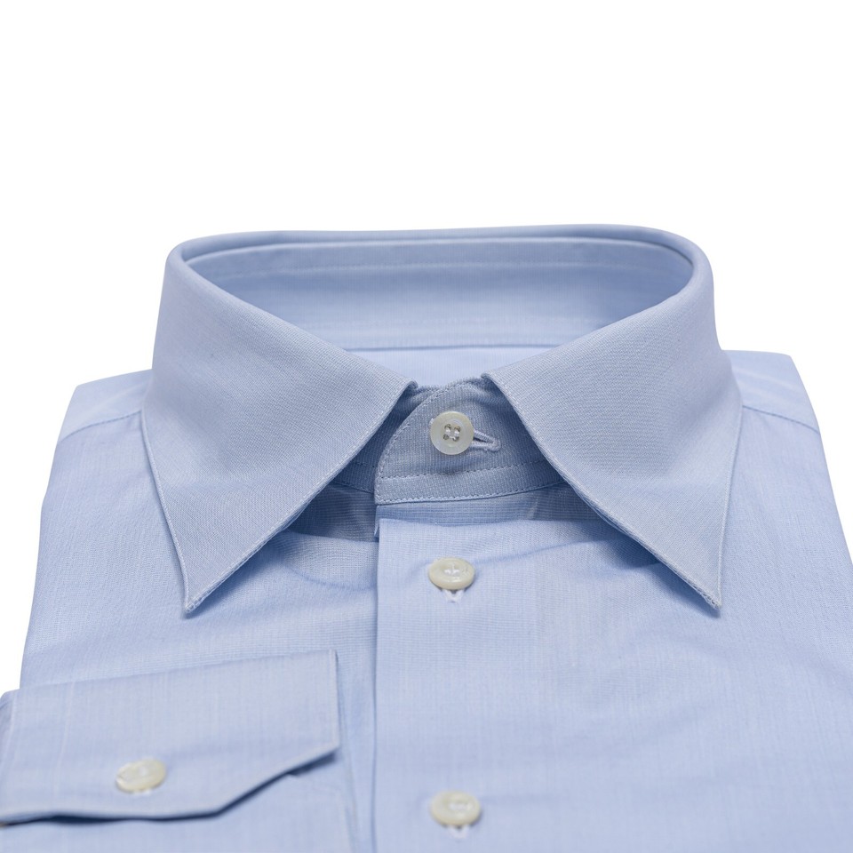 690$ LUXURY GERLIN Shirt Light Blue THOMAS MASON Fine Cotton 1AA ZILLI ...