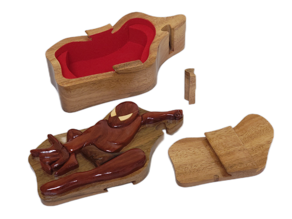 Spiderman Handcrafted Intarsia Wood Puzzle Box, Jewelry Trinket Box ...