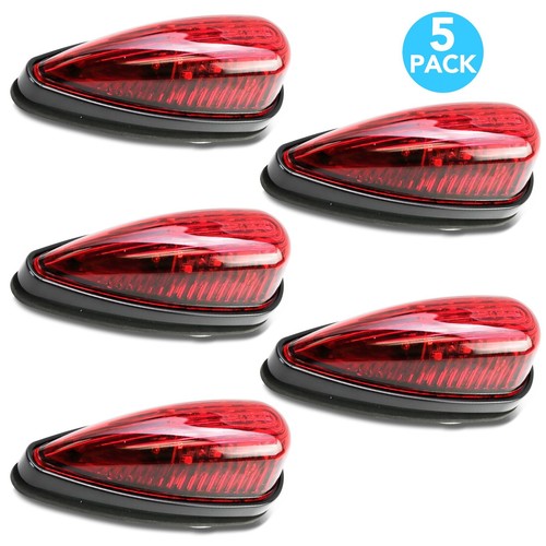 Red Teardrop Sealed Top Clearance Cab Marker Roof Running Lights Kit ...