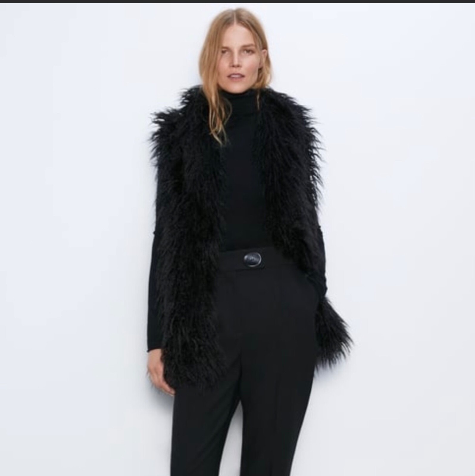 FAUX FUR VEST ZARA | eBay