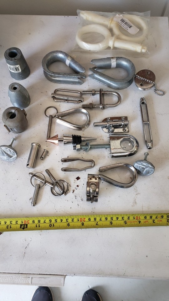 Lot of Sailboat Standing and Running Rigging, Deck Hardware. | eBay