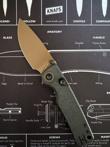 Porcupine - EDC Pocket Knife, 2.99’’ 14C28N Steel Rose Gold Blade, Top ...