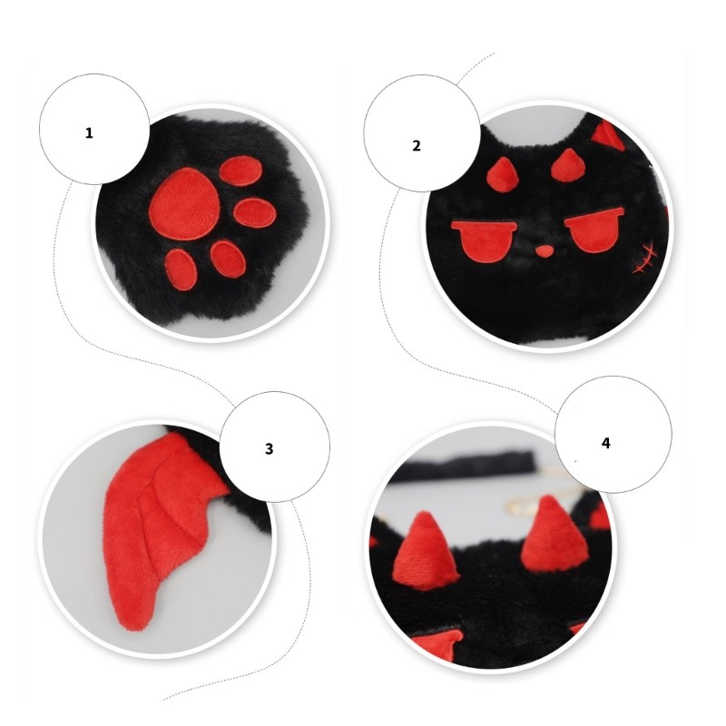 Cartoon Cats Backpack Cartoon Large Capacity Plush Crossbody Bag ...