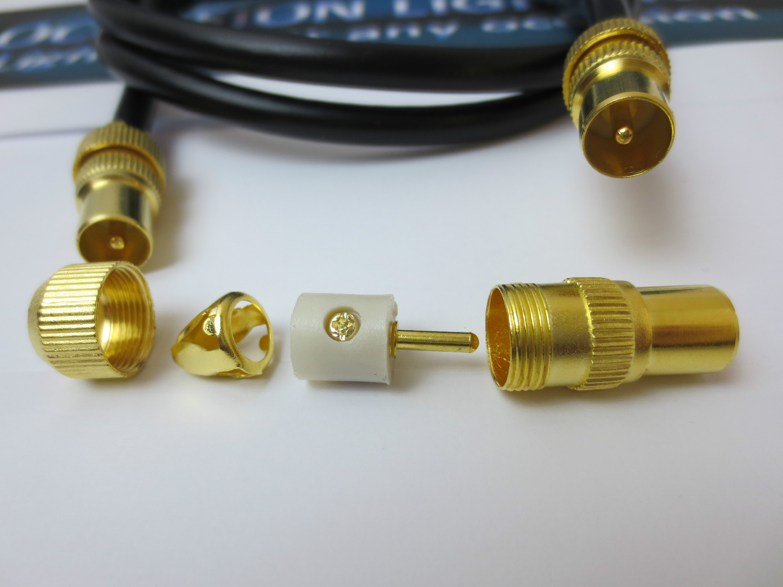 Gold TV ariel lead from wall to TV high quality digital TV lead | eBay UK