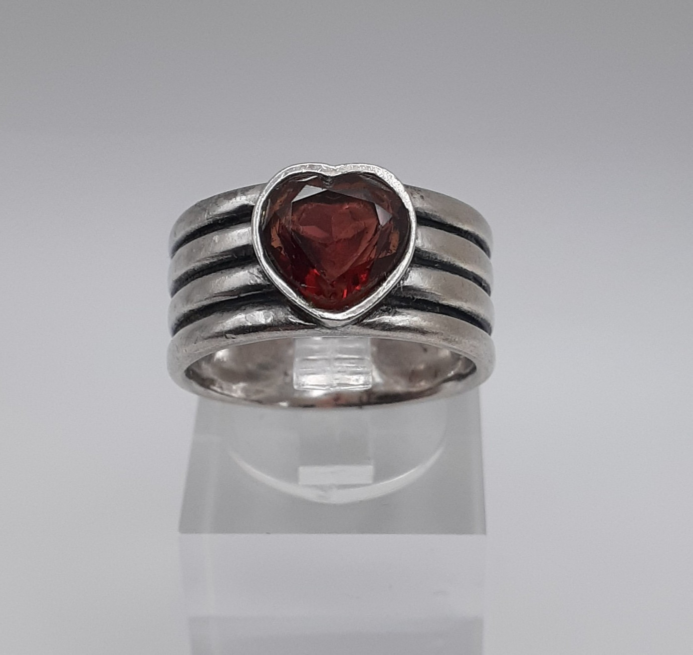 Vintage Clyde Duneier CID Sterling Silver Red Heart R… - Gem