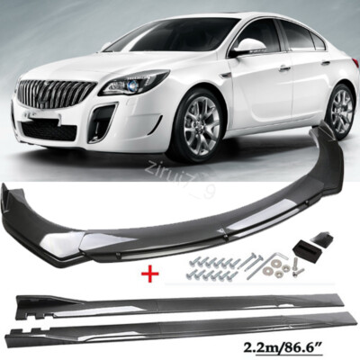 For 2011-2016 Buick Regal GS Front Bumper lip + Side Skirts Splitter ...
