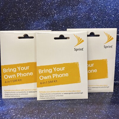 3 X Sprint BYOP 4-in-1 SIM Kit for Unlocked Cell Phones | eBay