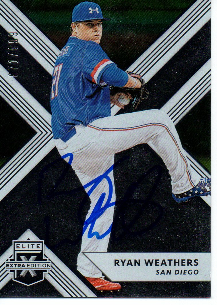 Ryan Weathers San Diego Padres 2018 Panini Elite Extra Edition Signed ...