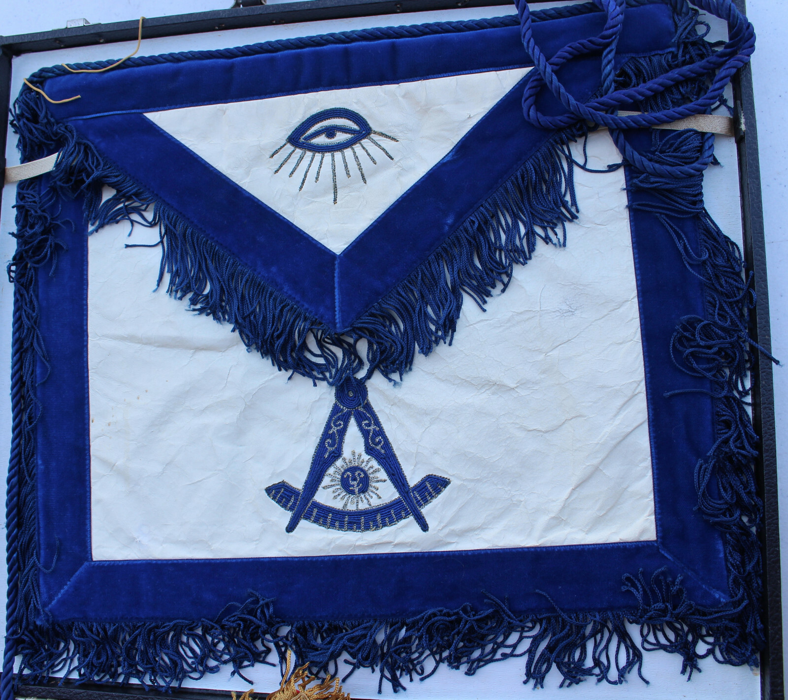 Vintage Masonic Lodge Mason Officer Lot Medals Cloth Apron Banner ...