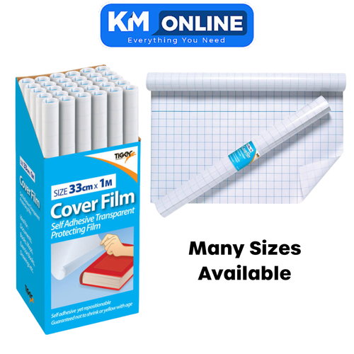 SELF ADHESIVE CLEAR PLASTIC BOOK COVER FILM ROLL STICKY HIGH QUALITY ...