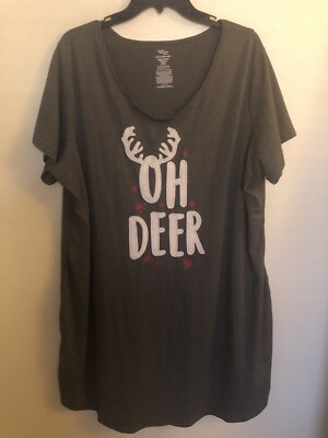 2X / 3X ~ Cute Oh Deer PJs Dress Secret Treasures Women’s Plus | eBay