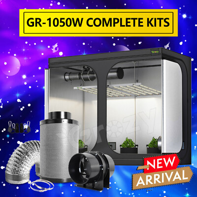 GROZY GR 1050W LED Grow Light 240x240x200 Tent Filter Inline Fan ...