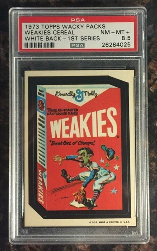 1973 Topps Wacky Packages Weakies 1st Series White Back PSA 8.5 NM-MT+ ...