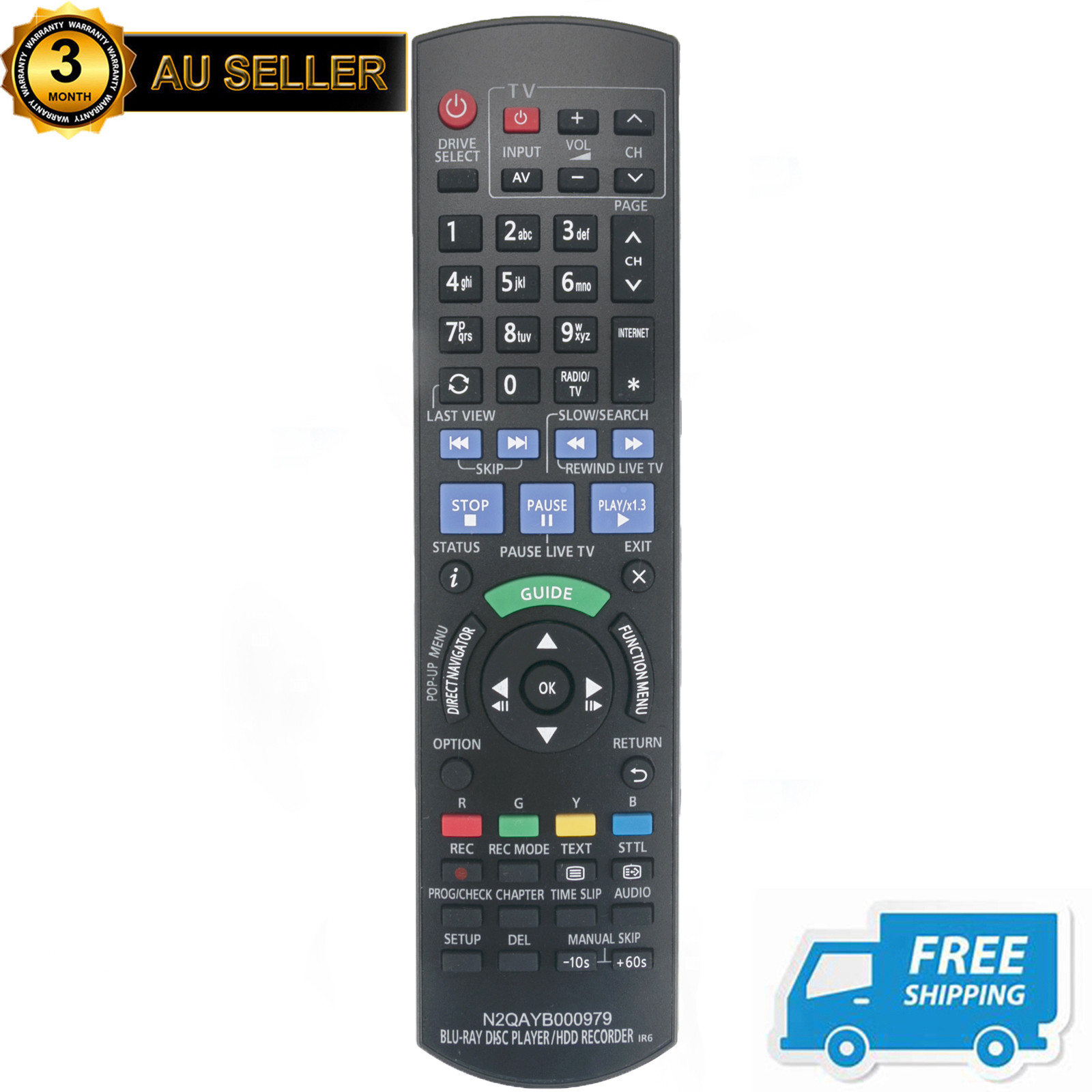 N2QAYB000979 Remote for Panasonic DVD Recorders DMRPWT540 DMRPWT540GL ...