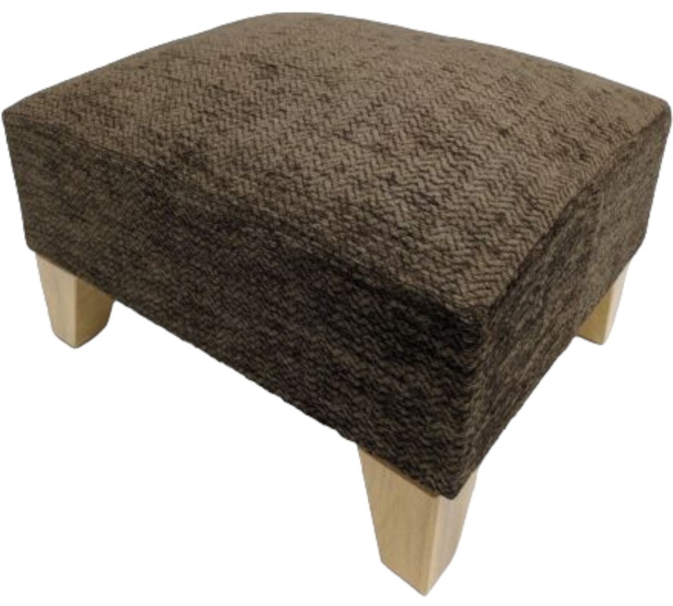 Footstool / Pouffe / Small Stool / Ottoman / Dark Grey Herringbone ...
