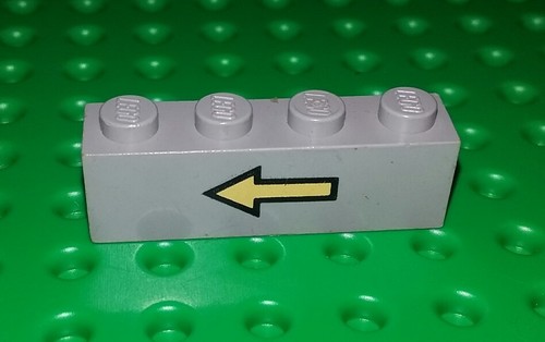 Lego Vintage Grey 1x4 Yellow Arrow Brick Block Space x 1 piece | eBay