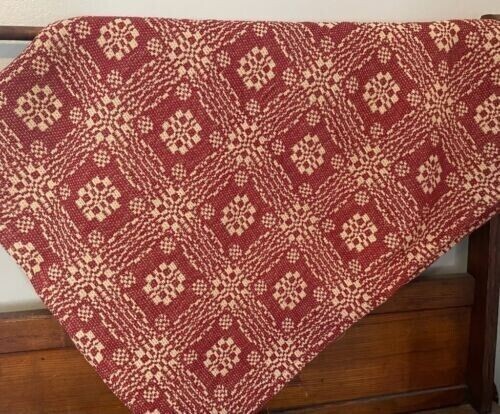 New Primitive LOVERS KNOT RED TABLE SQUARE Coverlet Tablecloth Topper ...