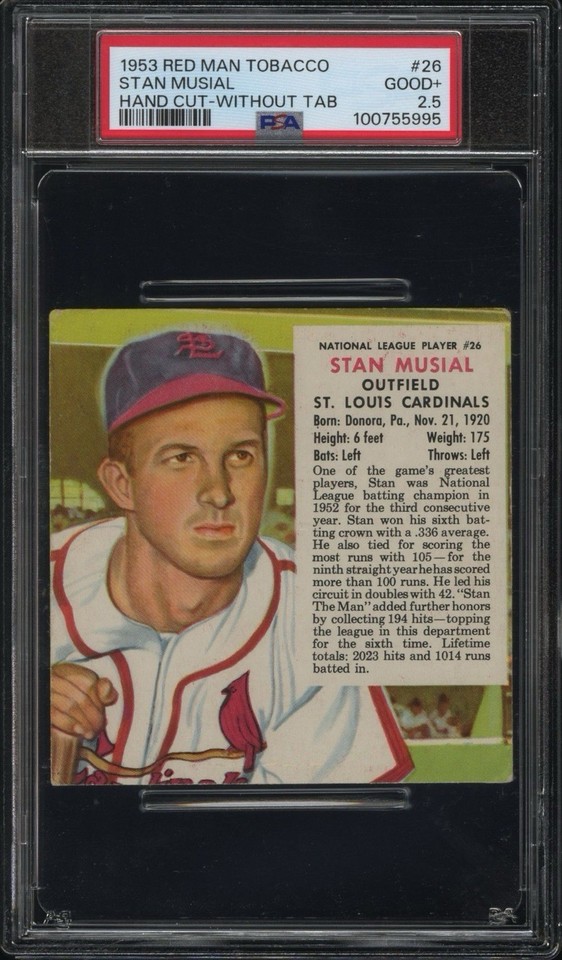 1953 Red Man Tobacco Stan Musial PSA 2.5 HOF St. Louis Cardinals Baseball MLB | eBay