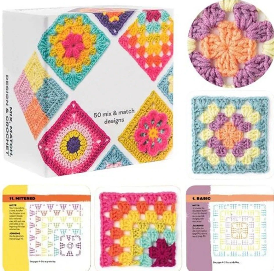 The Granny Square Card Deck 50 Mix & Match Designs, Square Card Deck ...
