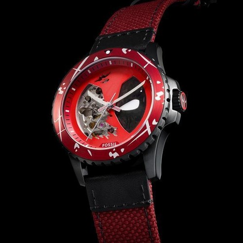 Fossil MARVEL Deadpool Red Dial 42mm LE1196SET Men's Watch | eBay