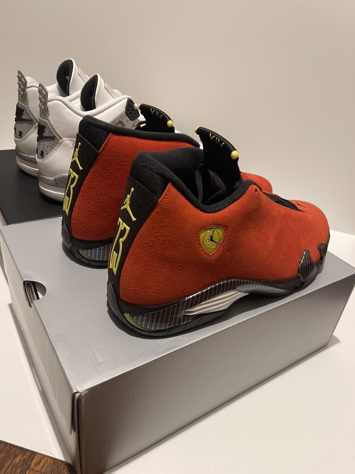 Air Jordan 14 Retro Ferrari & Jordan 4 Retro White Cement 2025- Men ...