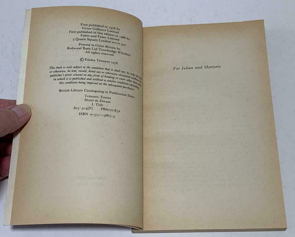 Hotel de Dream by Emma Tennant Paperback Book Contemporary Literature ...