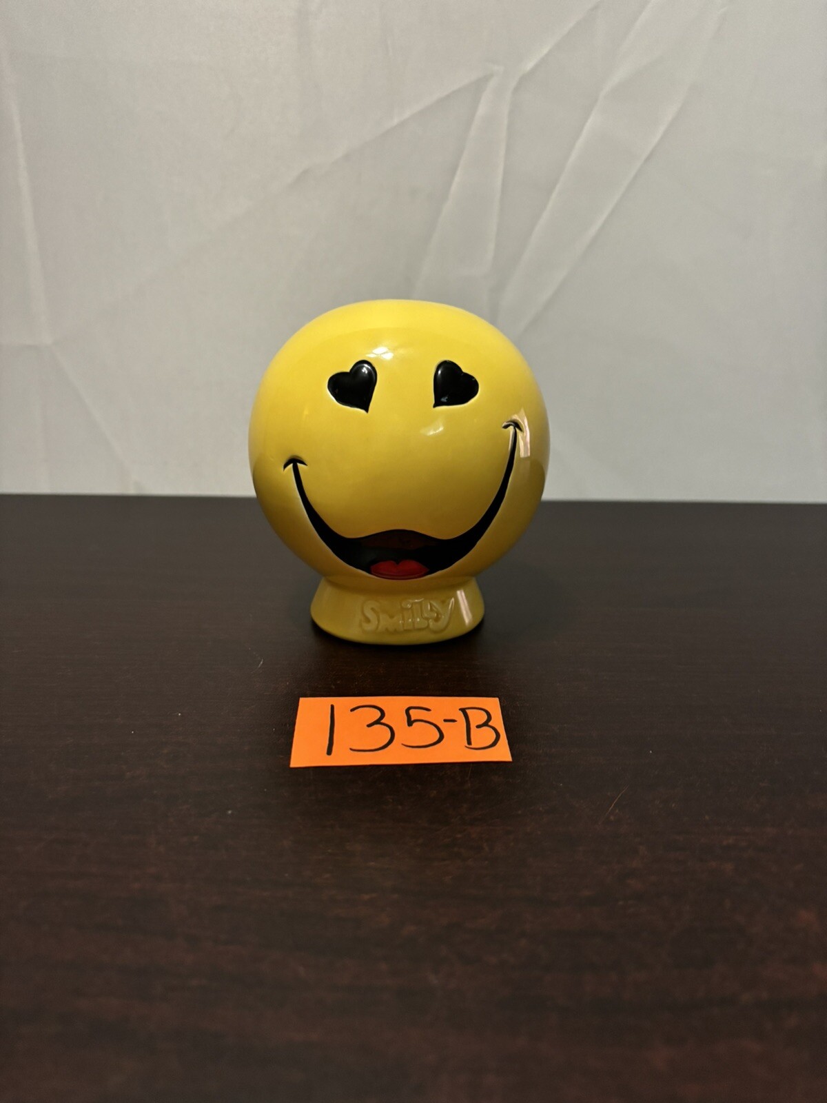 Vintage original happy smiley face ceramic coin piggy bank, Smilly | eBay