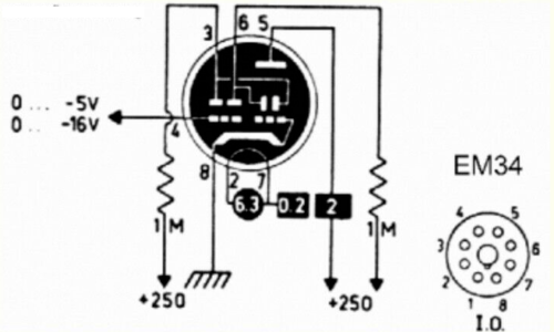 EM34 tube Magic Eye ULTRON NOS Vintage NIB tuning eye 6CD7 Indicator ...