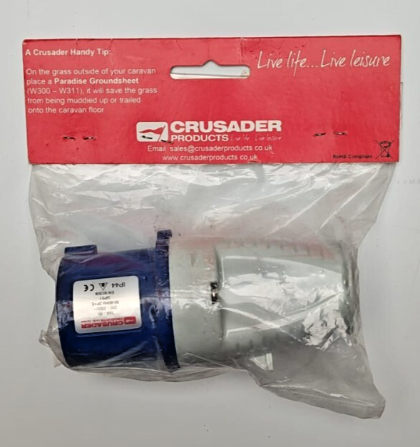 Crusader Mains Hook Up Site 3 Pin Plug & Socket IP44 Camping Caravan ...