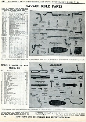 1939 Print Ad of Savage Model 23D 23B 23C Sporter & 3 3A 3B Rifle Parts ...