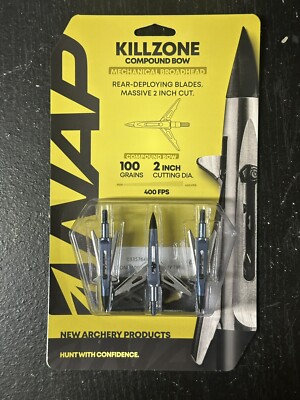 NAP Killzone Compound Bow Mechanical Broadheads 100gr. 33576609971 | eBay