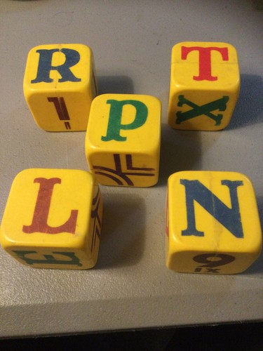 Lot of 5 Vintage Children’s Plastic Rattle Blocks Toy Blocks 6 Sided ...