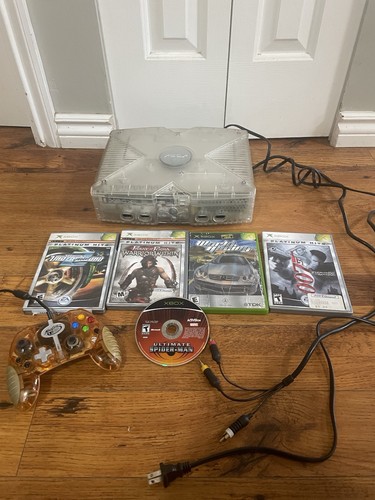 Original Xbox Crystal Console TESTED W/ Controller And 5 Games | eBay