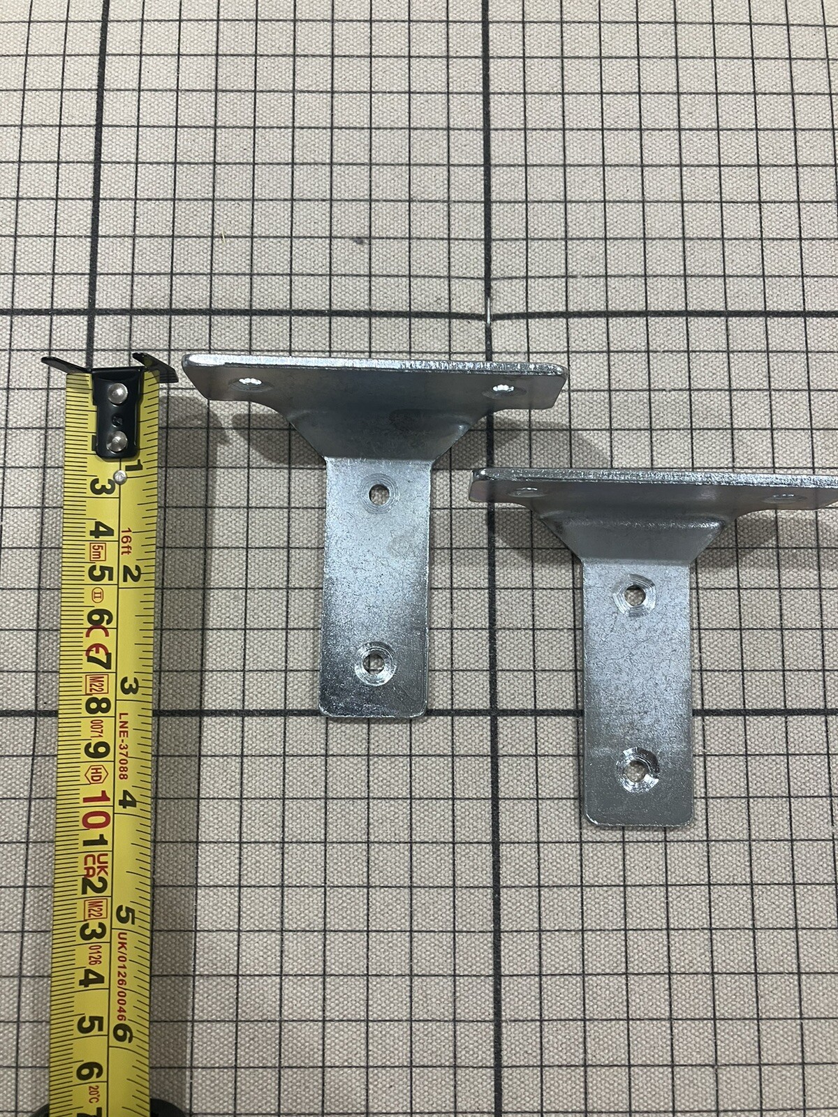 Box of 20 Metal Curtain Pelmet Board Brackets T Support DIY Silver ...