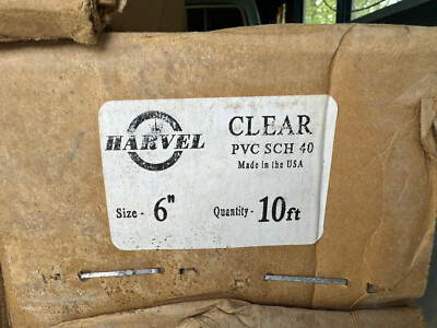 Harvel 6" Diameter clear PVC pipe schedule 40 made in USA 10' length | eBay