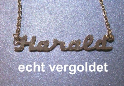 Elegant Necklace Harald Chain Real Gold-Plated Names Necklace New | eBay