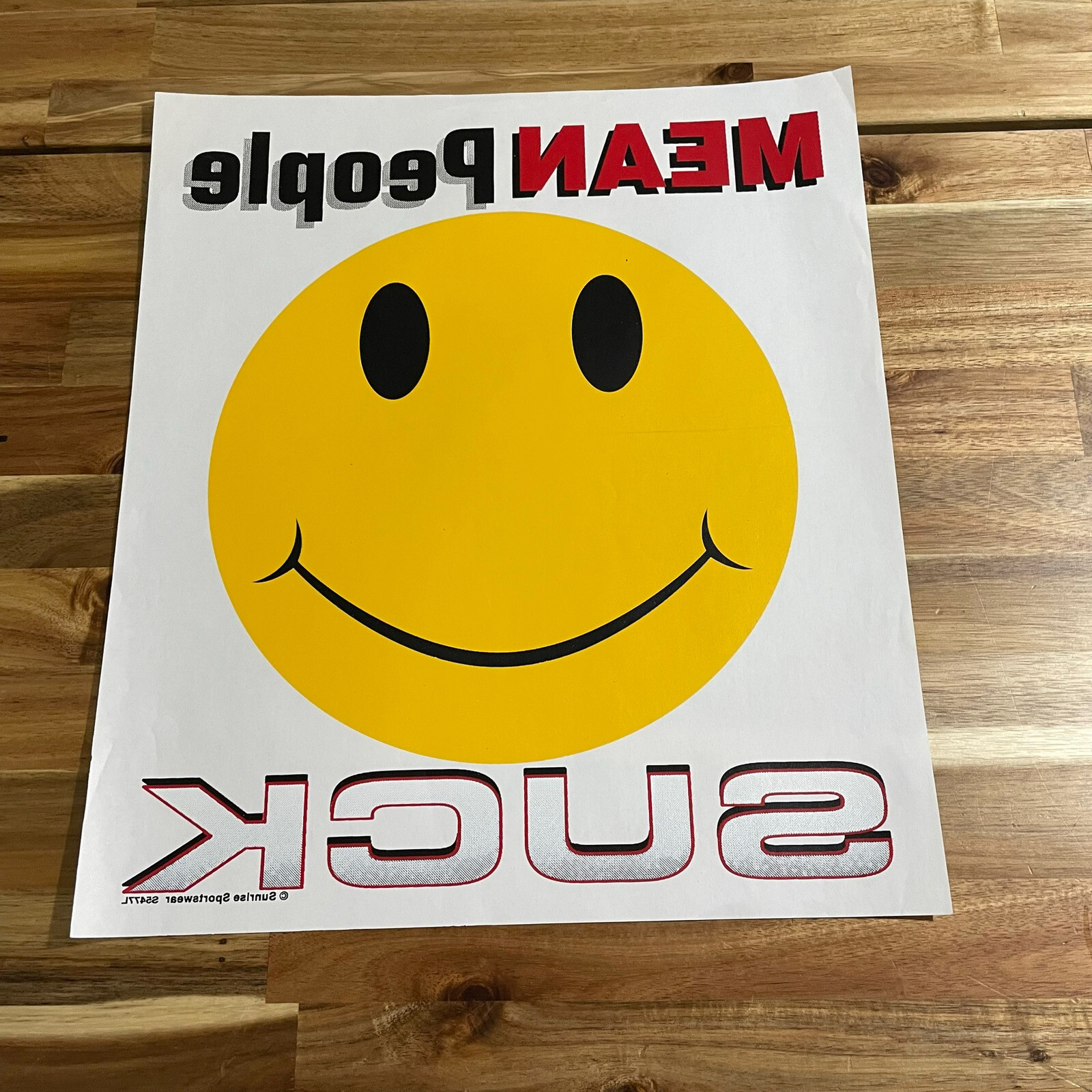 vintage NOS heat transfer rare mean people suck 80s :-) smiley face 🙂 ...