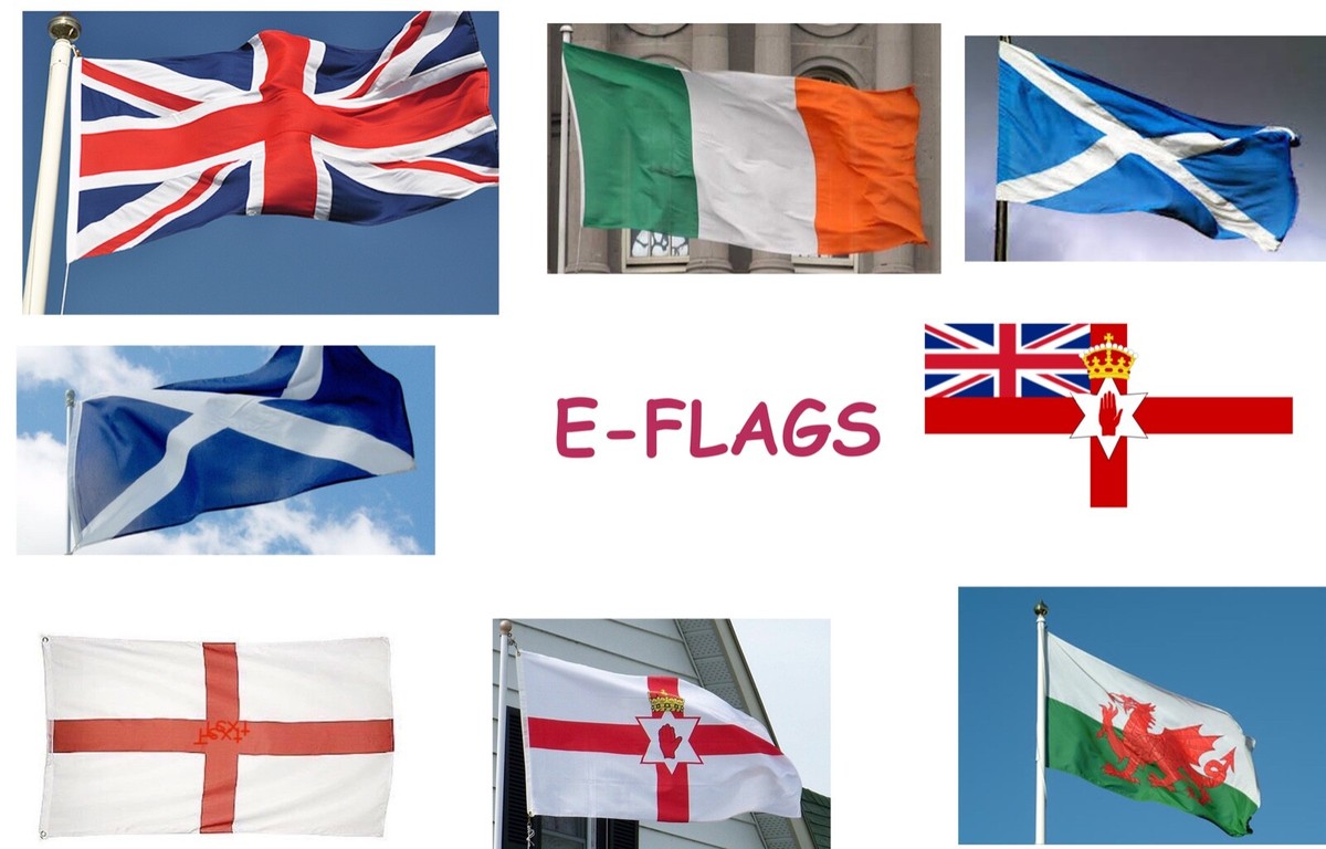 Irish Flag And England Flags Of England Scotland Ireland And Wales