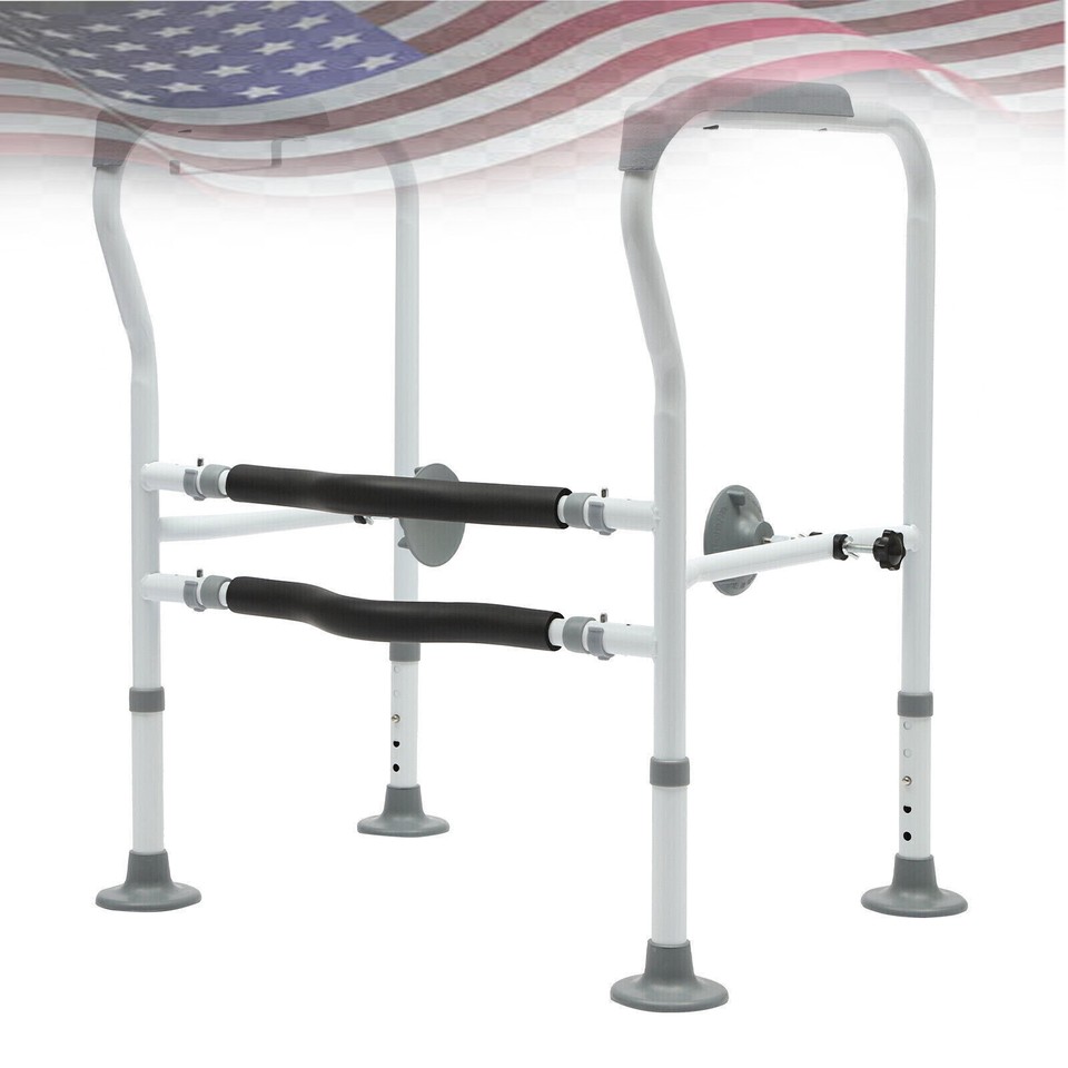 Toilet Frame Grab Bars Safety Rail Seat Handicap Assist For Senior Arm ...