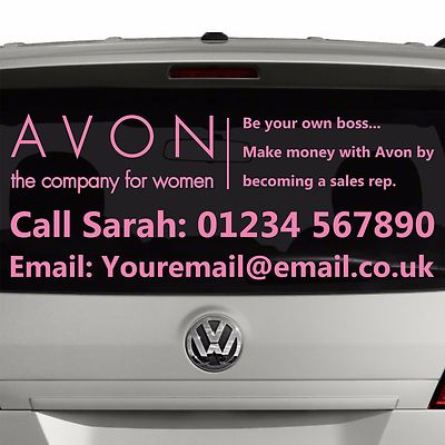 AVON Business Car Sticker For Rep OR Manager | Personalised Customer ...