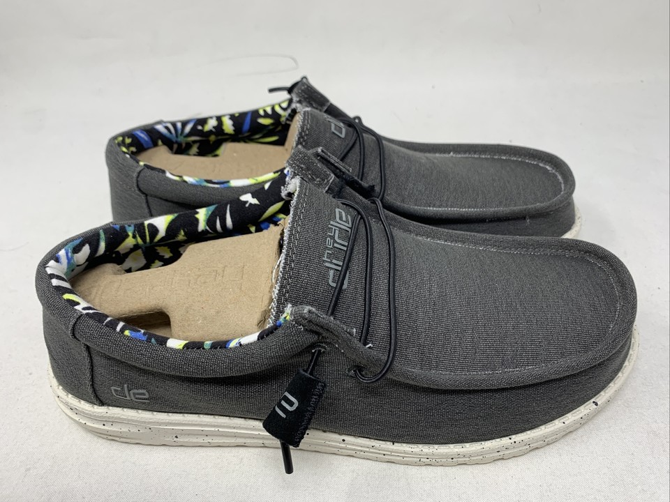 Hey Dude Wally Stretch Black Men Size 9 (AB102) | eBay