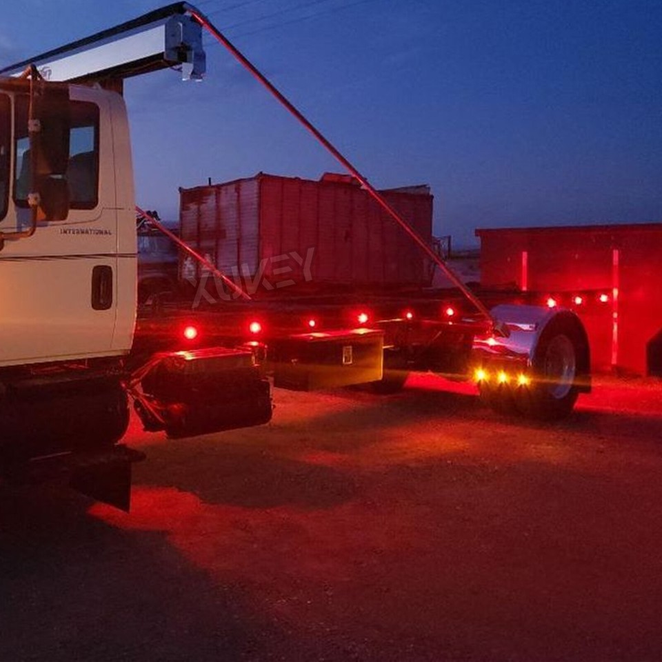 Round 12v-24v Red Led Side Tail Rear Marker Lamp Lights Truck Cab Lorry ...