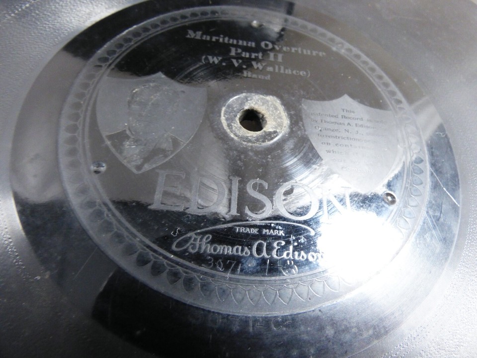 lot 2 Antique 1912-21 Edison Diamond Record Thick Disc Phonograph ...