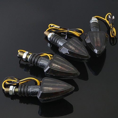 4X Carbon Mini Arrow Motorcycle Indicators Amber Turn Signal Light ...
