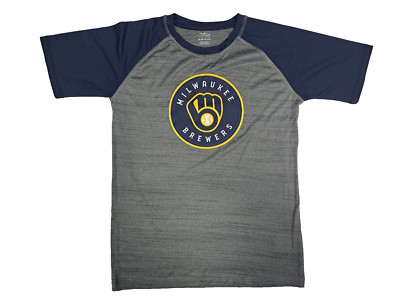 Milwaukee Brewers MLB Boy's Short Sleeve Dry Active Shirt Gray XL 16/18 ...