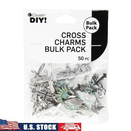 Bulk Cross Charm Assortment 50 Pieces Religious Medals Charms Jewelry ...