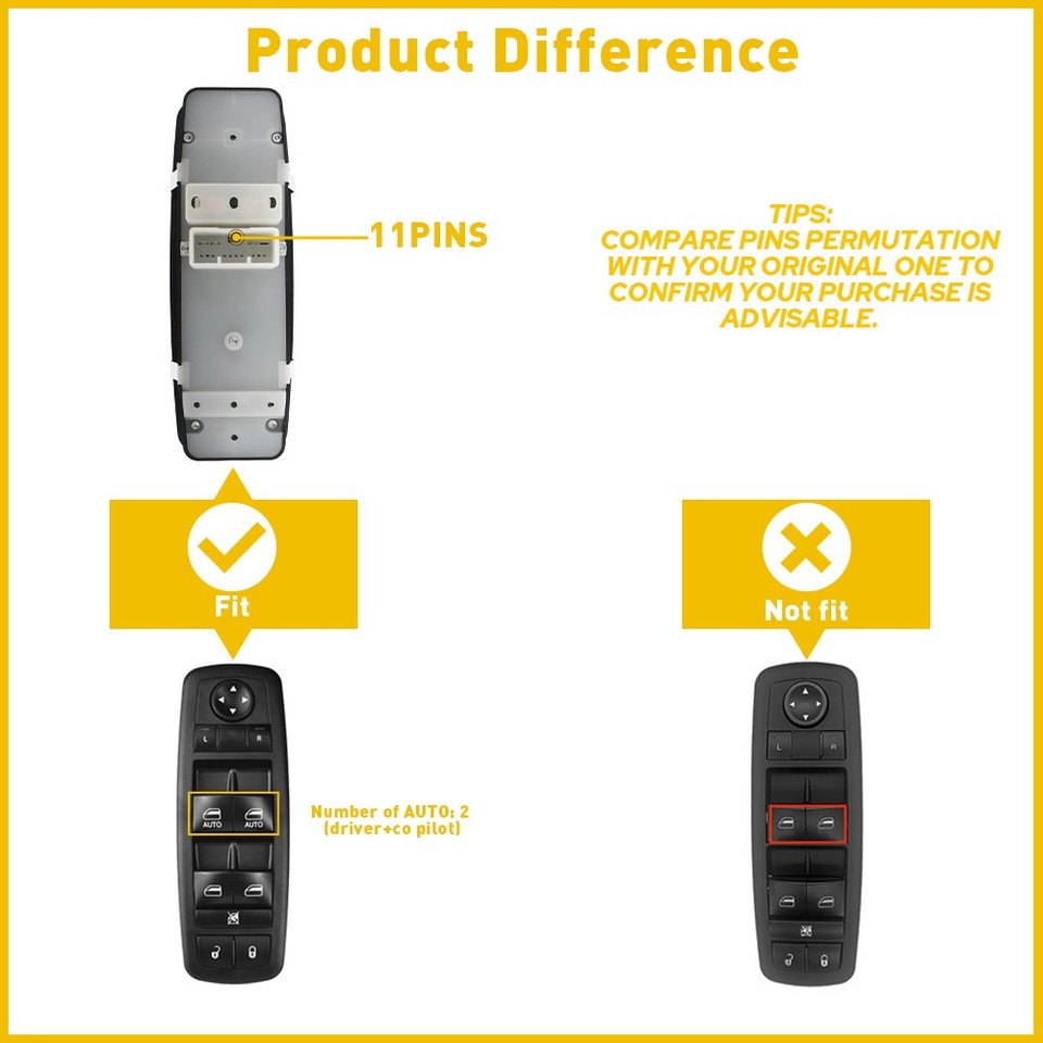 Fit Cherokee Jeep Grand Dodge Car Power Window Master Control Switch ...