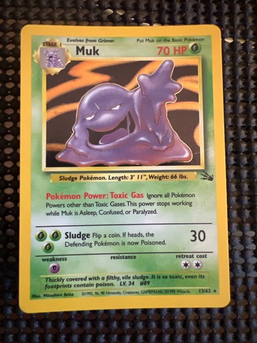 Muk – 13/62 Holo Rare Fossil Pokémon Card WOTC 1999 – Near Mint | eBay