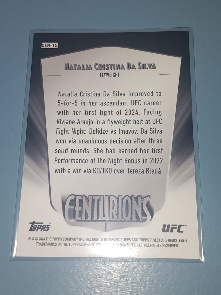 (6) 2024 Topps Finest UFC Natalia Cristina Da Silva Centurions Rookie ...