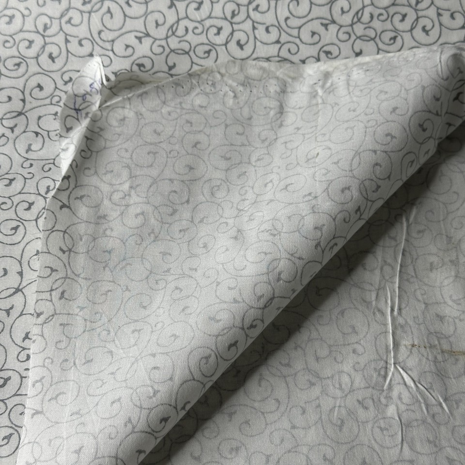 Gray Swirl Pattern Quilting Fabric 2 Yards Cotton Sewing Crafts ...